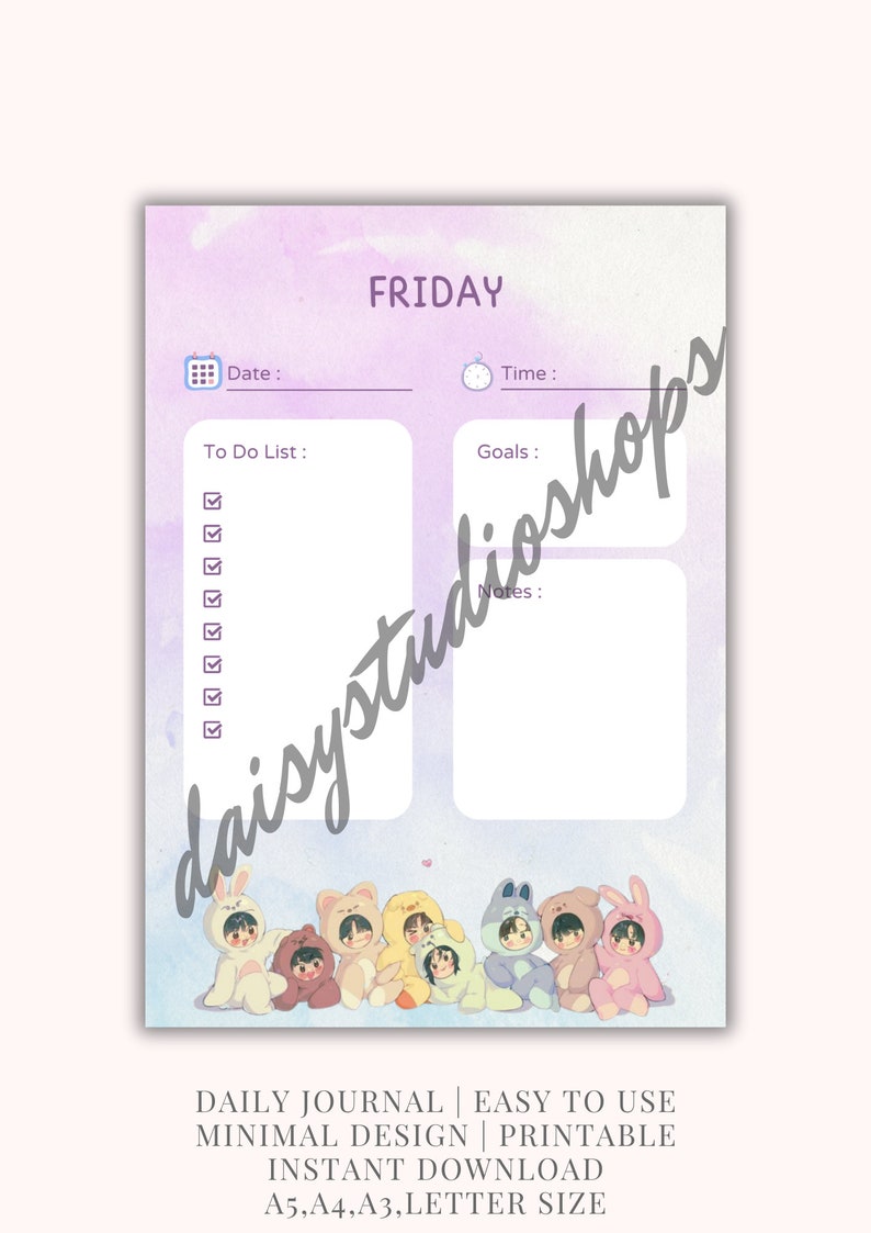 Stray Kids Digital Journal, Daily Planner, SKZ, Printable, Instant ...