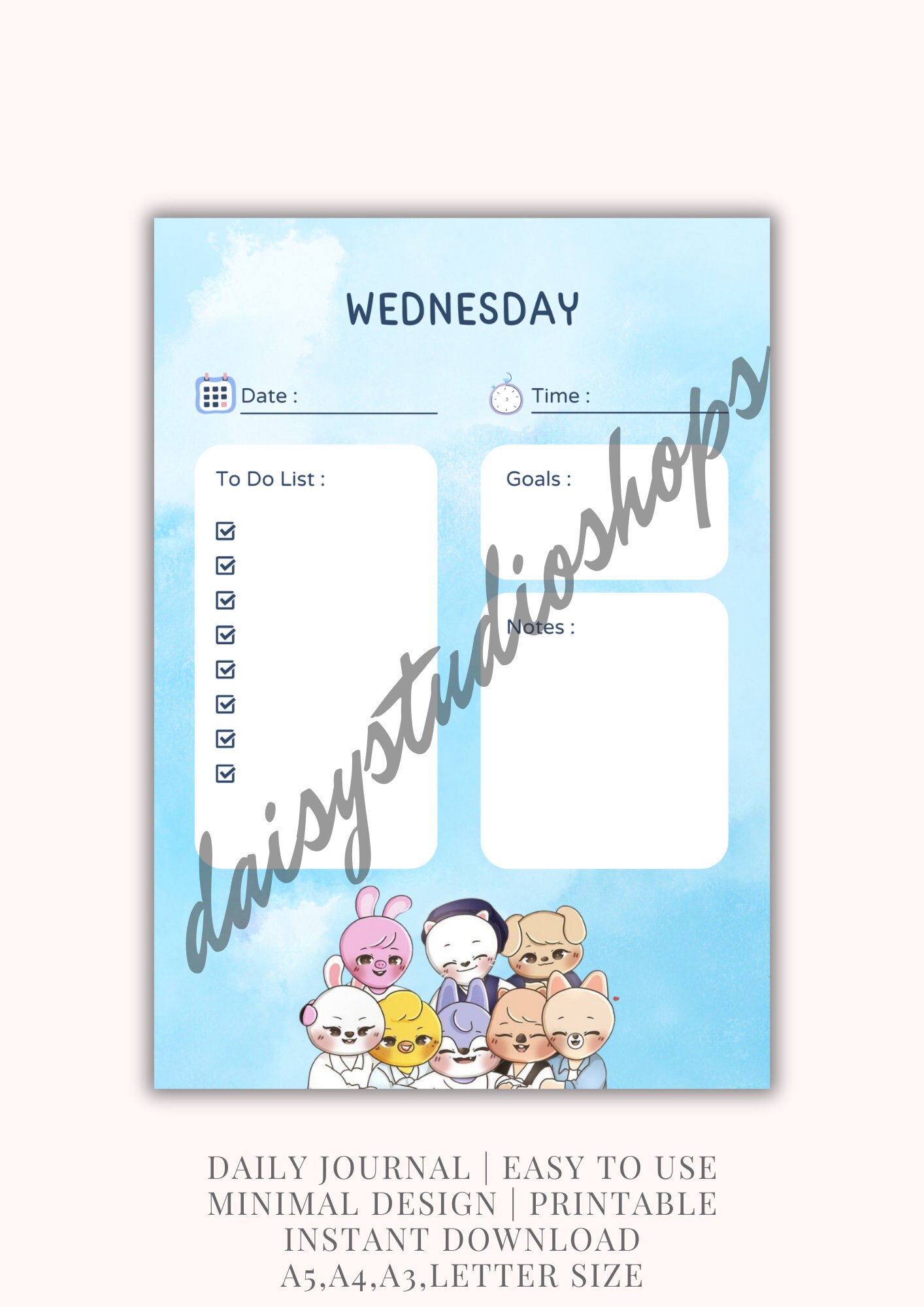 Stray Kids Digital Journal, Daily Planner, SKZ, Printable, Instant ...