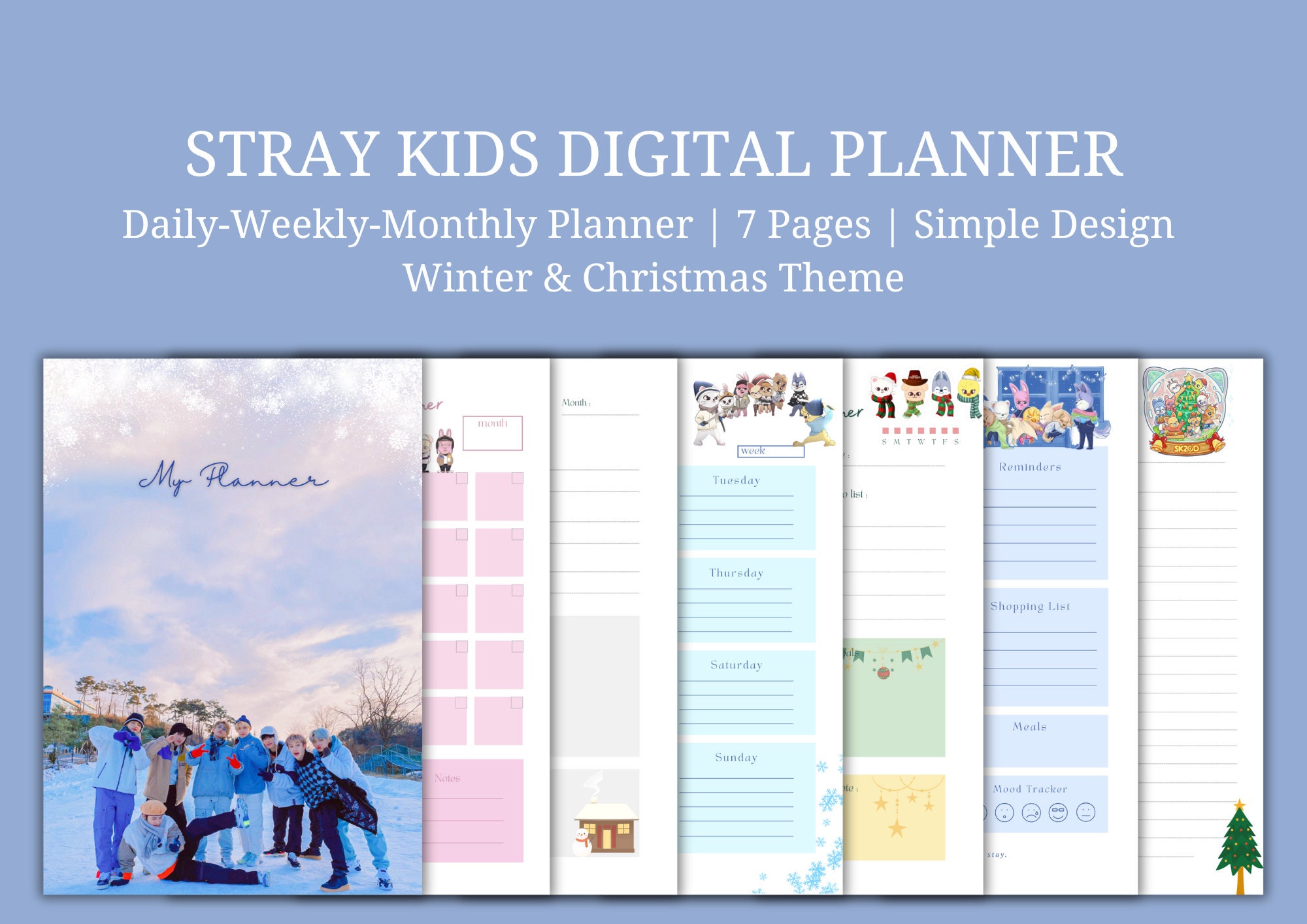 Stray Kids Digital Planner, Weekly Daily Monthly Planner, SKZ ...