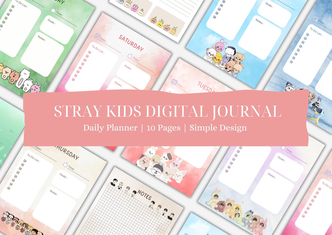 Stray Kids Digital Journal, Daily Planner, SKZ, Printable, Instant ...