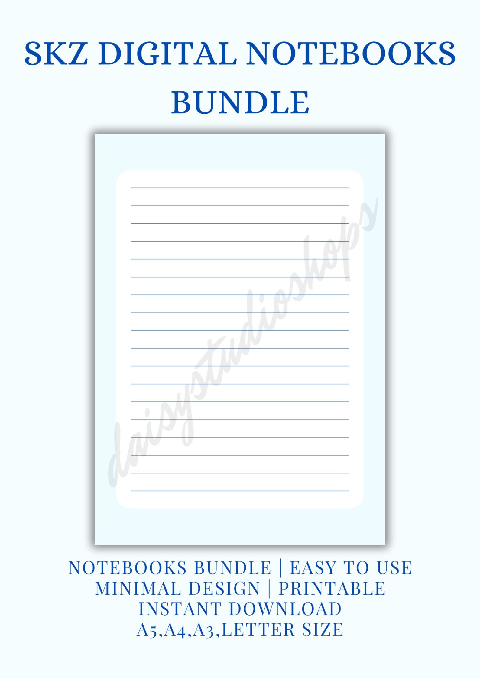 SKZ Theme Digital Notebook Bundle, Photo Sheet (printable, Instant ...