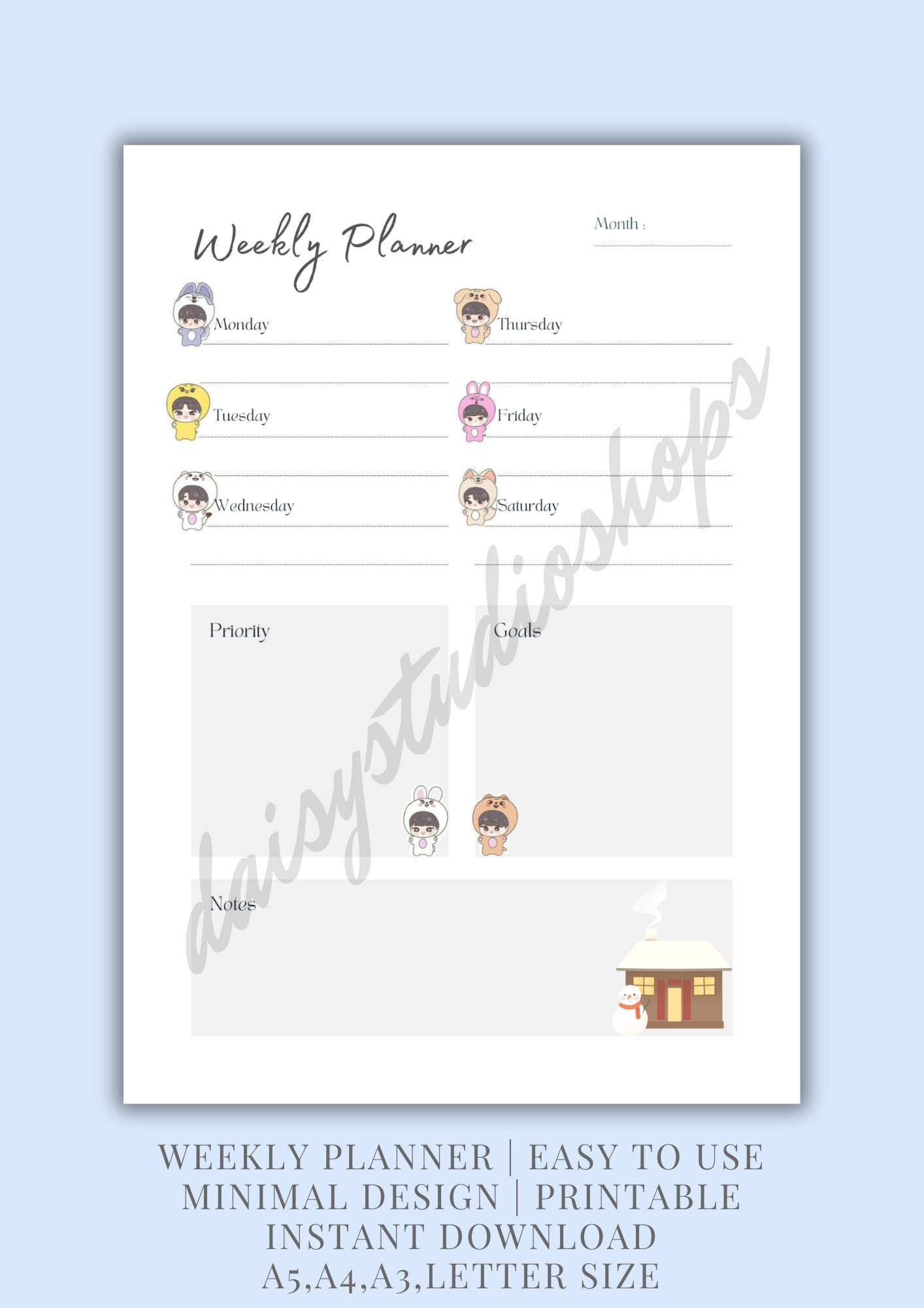 Stray Kids Digital Planner, Weekly Daily Monthly Planner, SKZ ...