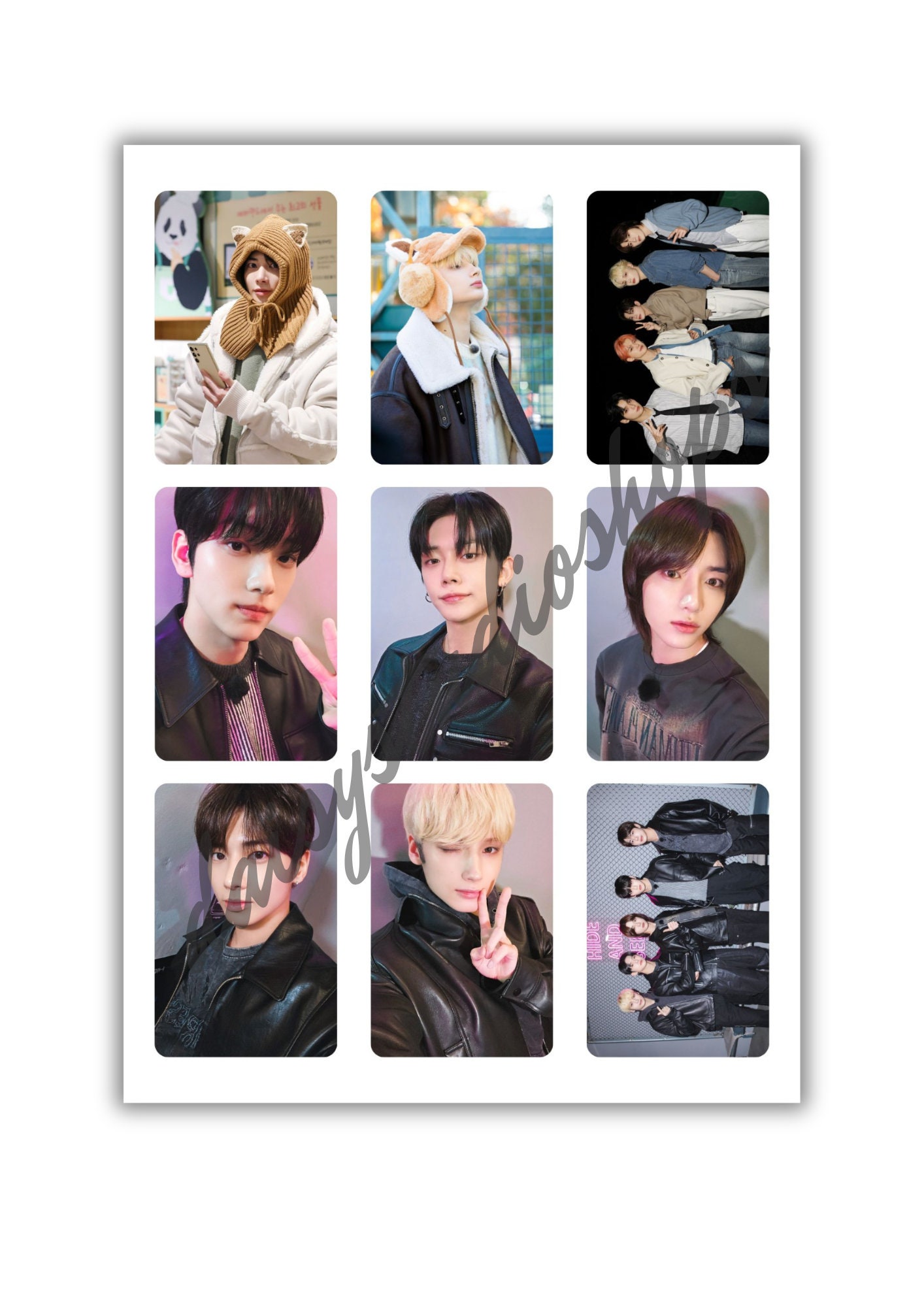 TXT Digital Photocards, 9 Photocards on 8 Pages Each, 72 Photocards in ...