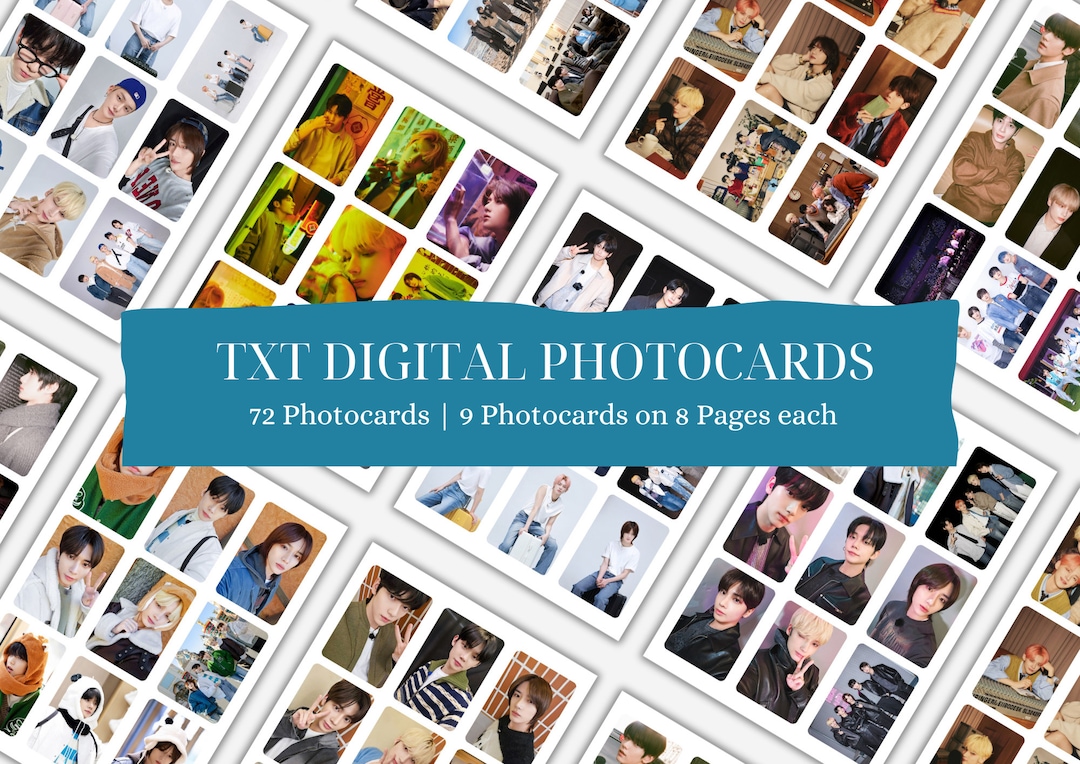 TXT Digital Photocards, 9 Photocards on 8 Pages Each, 72 Photocards in ...