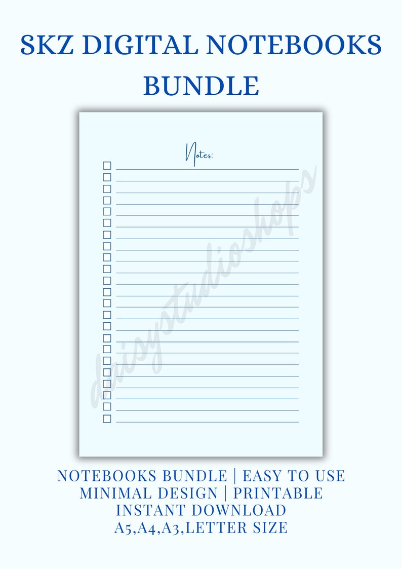 Digital Notebooks Bundle, Skz Theme Notebook Bundle and Photo Sheet ...