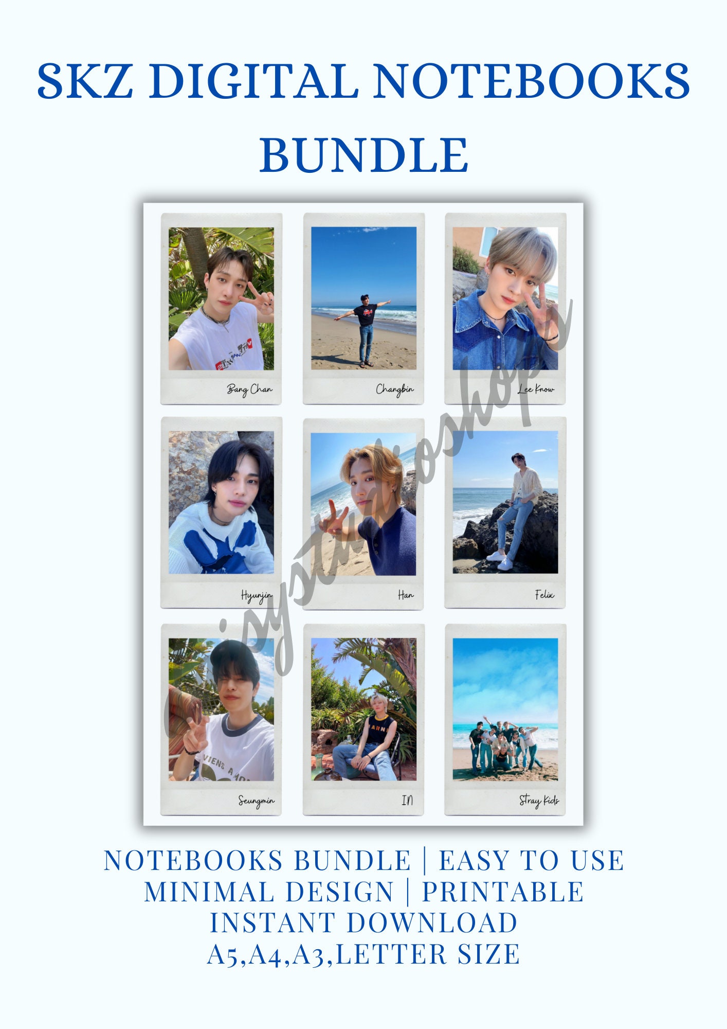 Digital Notebooks Bundle, Skz Theme Notebook Bundle and Photo Sheet ...