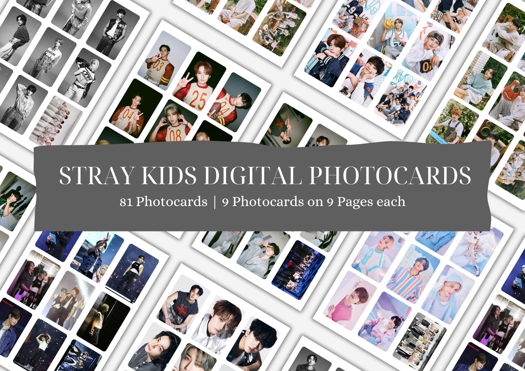 Stray Kids Digital Photocards, 9 Photocards on 9 Pages Each, 81 ...