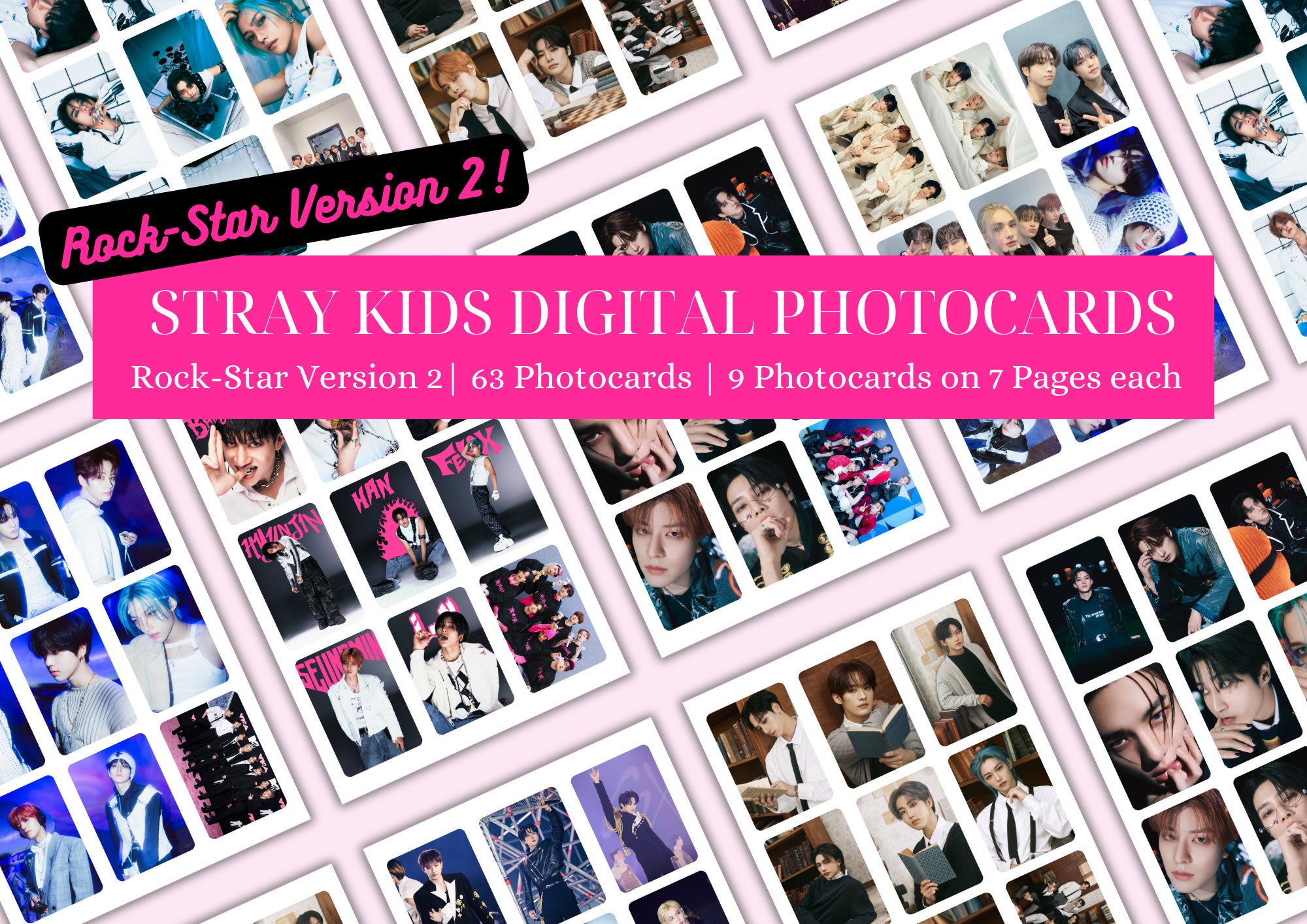 Stray Kids Digital Photocards, Rock-star Version 2, 63 Photocards in ...