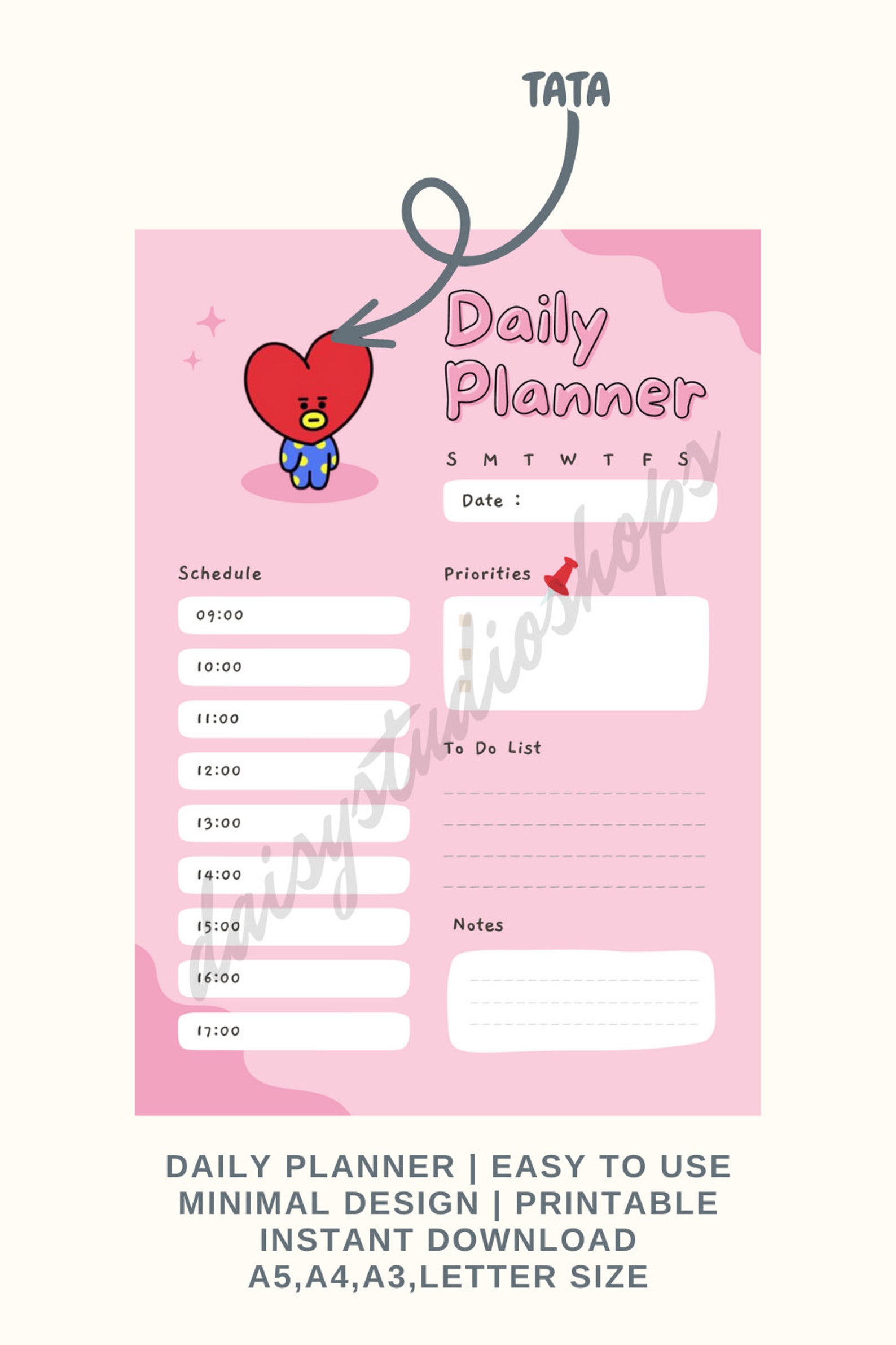 BT21 Daily Planner BTS Daily Planner Planner Bundle - Etsy