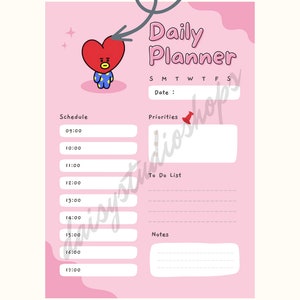 BT21 Daily Planner, BTS Daily Planner, Planner Bundle, Printable ...