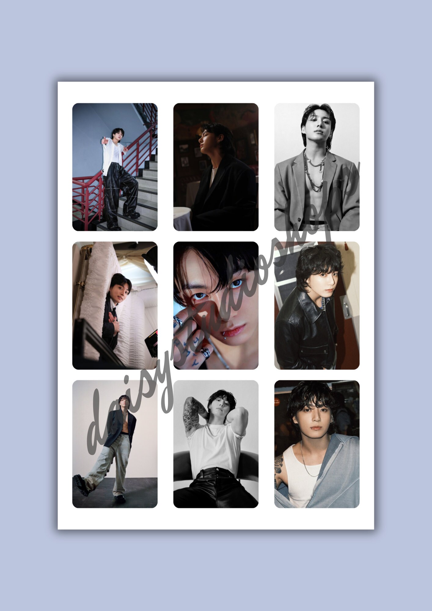 Tarjeta fotográfica digital BTS, 9 tarjetas fotográficas en 9 páginas cada una, 81 tarjetas ...