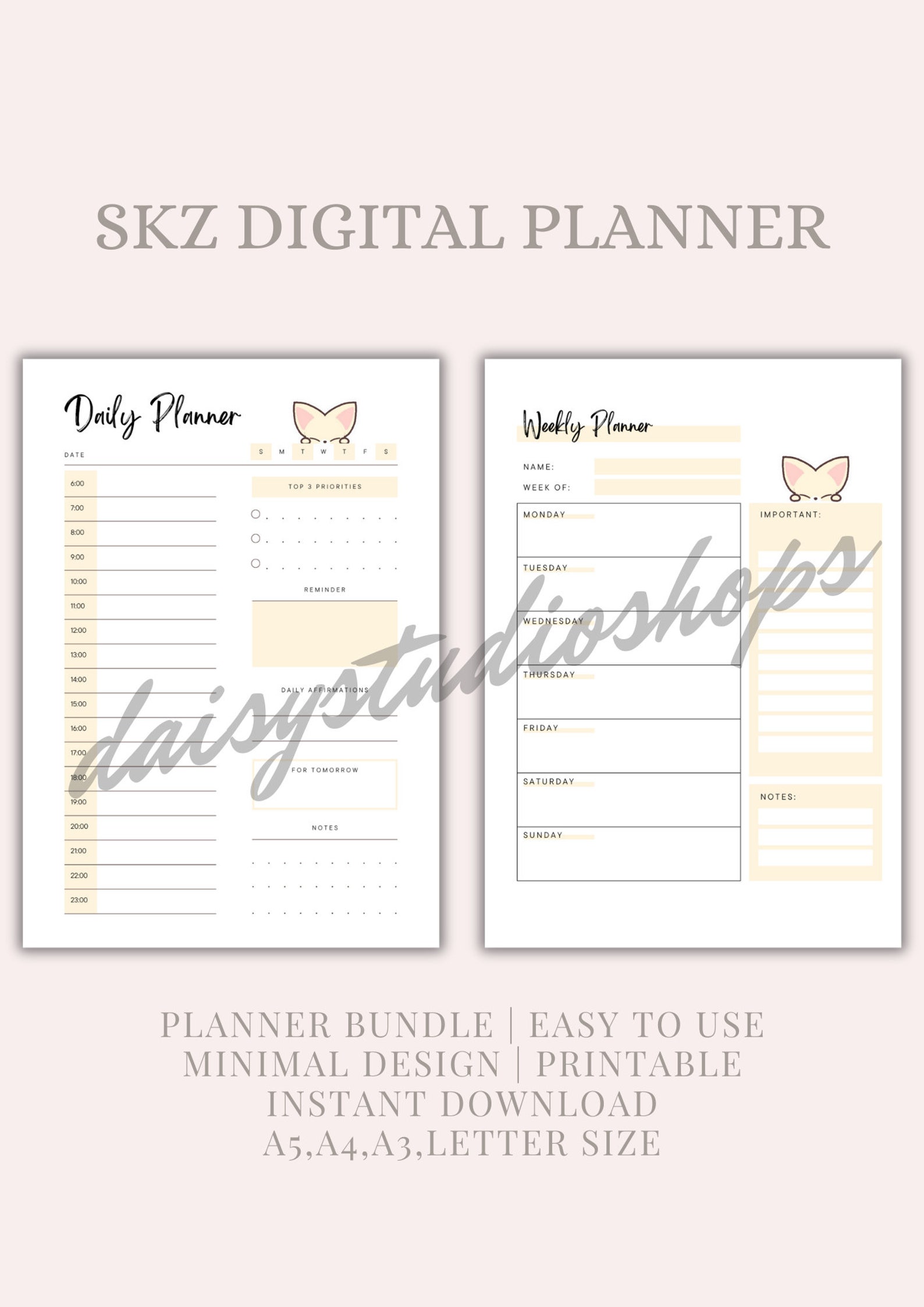 Stray Kids Digital Planner, Weekly Daily SKZOO Theme (digital Download ...