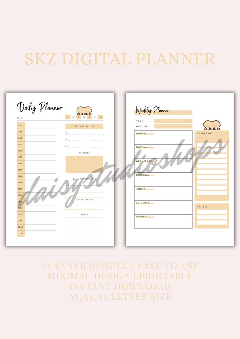 Stray Kids Digital Planner, Weekly Daily SKZOO Theme (digital Download ...