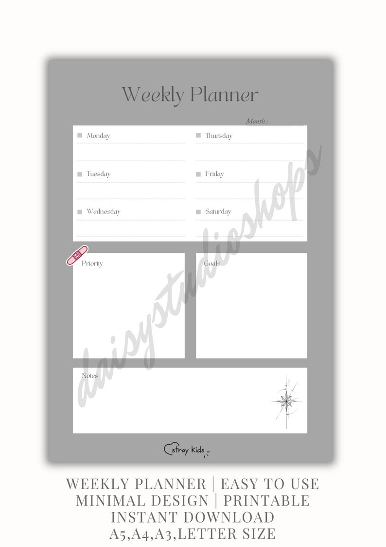 Stray Kids Bang Chan Digital Planner, Weekly Daily Monthly Planner, SKZ ...