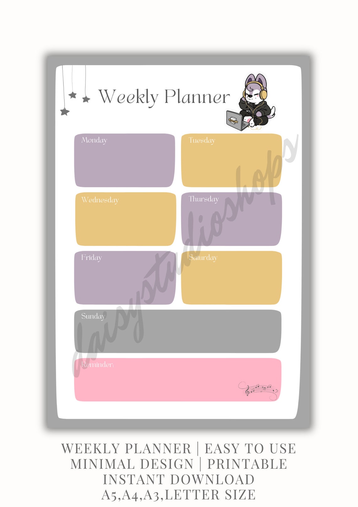 Stray Kids Bang Chan Digital Planner, Weekly Daily Monthly Planner, SKZ ...
