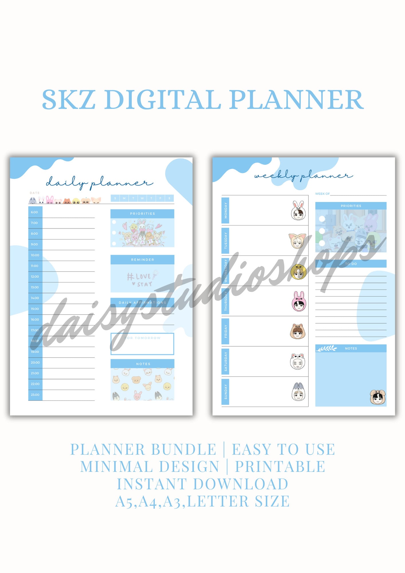Stray Kids Digital Planner, Weekly - Daily Planner, SKZ, Printable ...