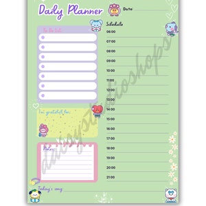 BT21 Digital Planner, Daily Planner, Printable, Instant Download, A4/a5 ...