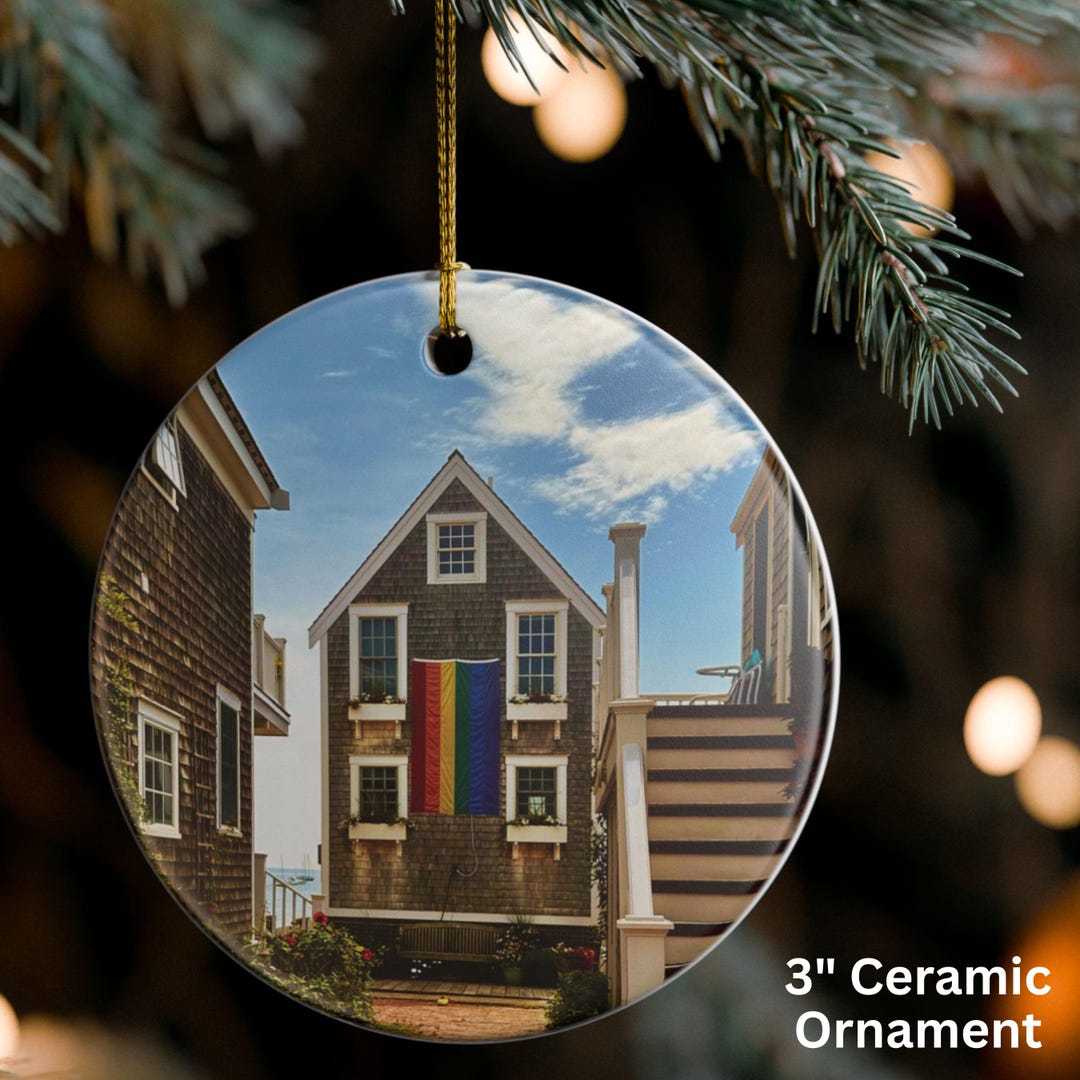 Pride House Provincetown Ornament With Classic Rainbow Flag LGBTQ Cape ...