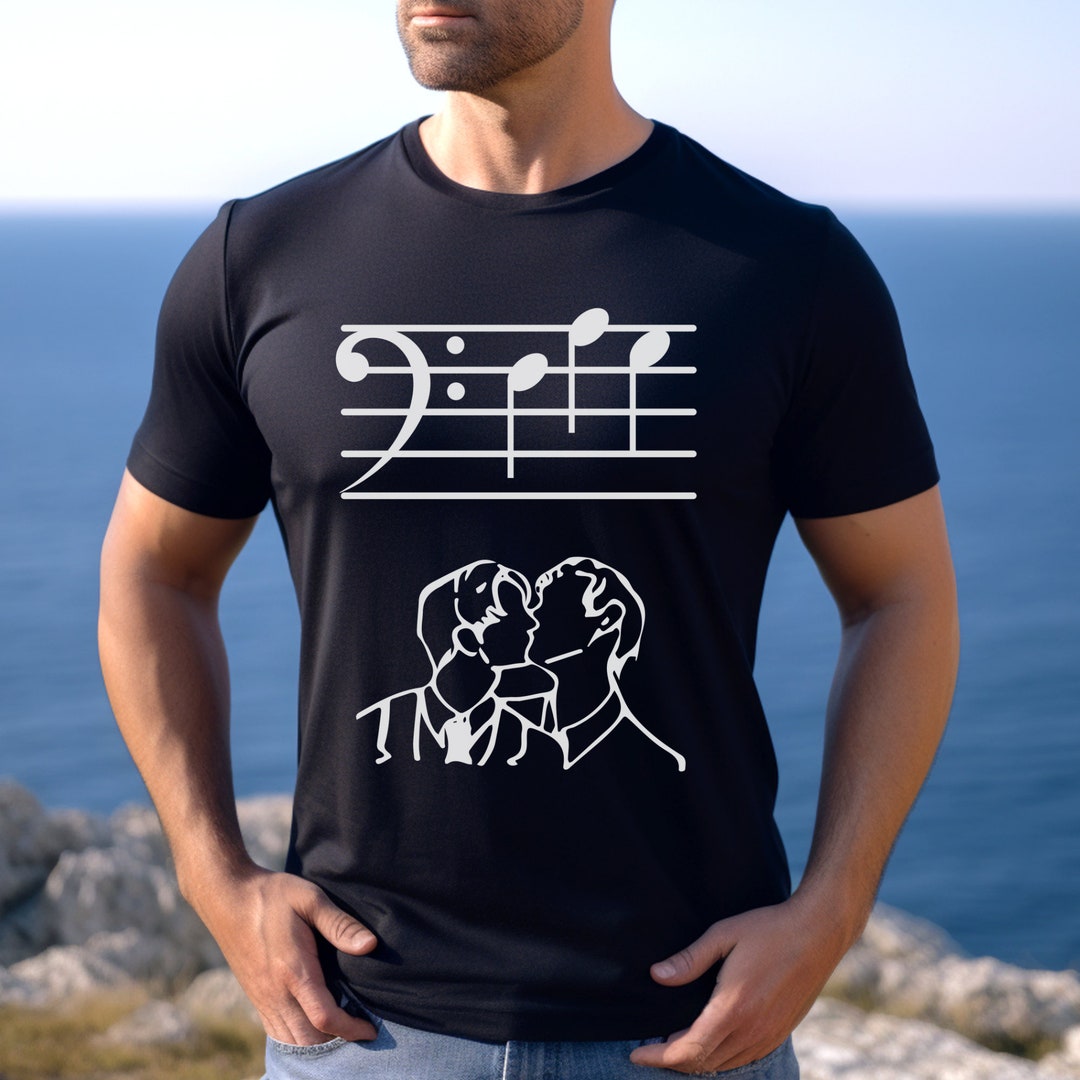 Subtle Music Note Gay Queer Bi Pride Bass Clef Shirt Featuring 2 Male ...