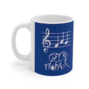 Subtle Music Notes Gay Pride Mug Featuring Treble Clef, Two Male ...