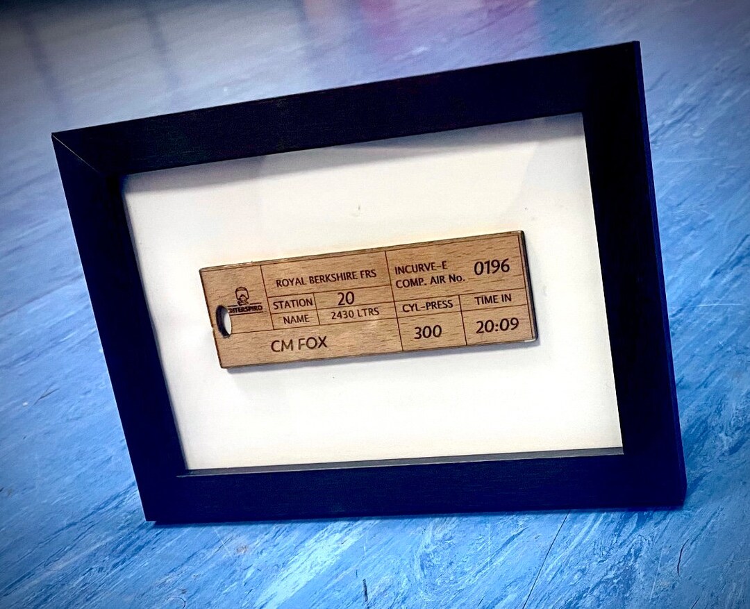 Firefighter BA Tally Personalised Framed Name Plate Gift for Christmas ...