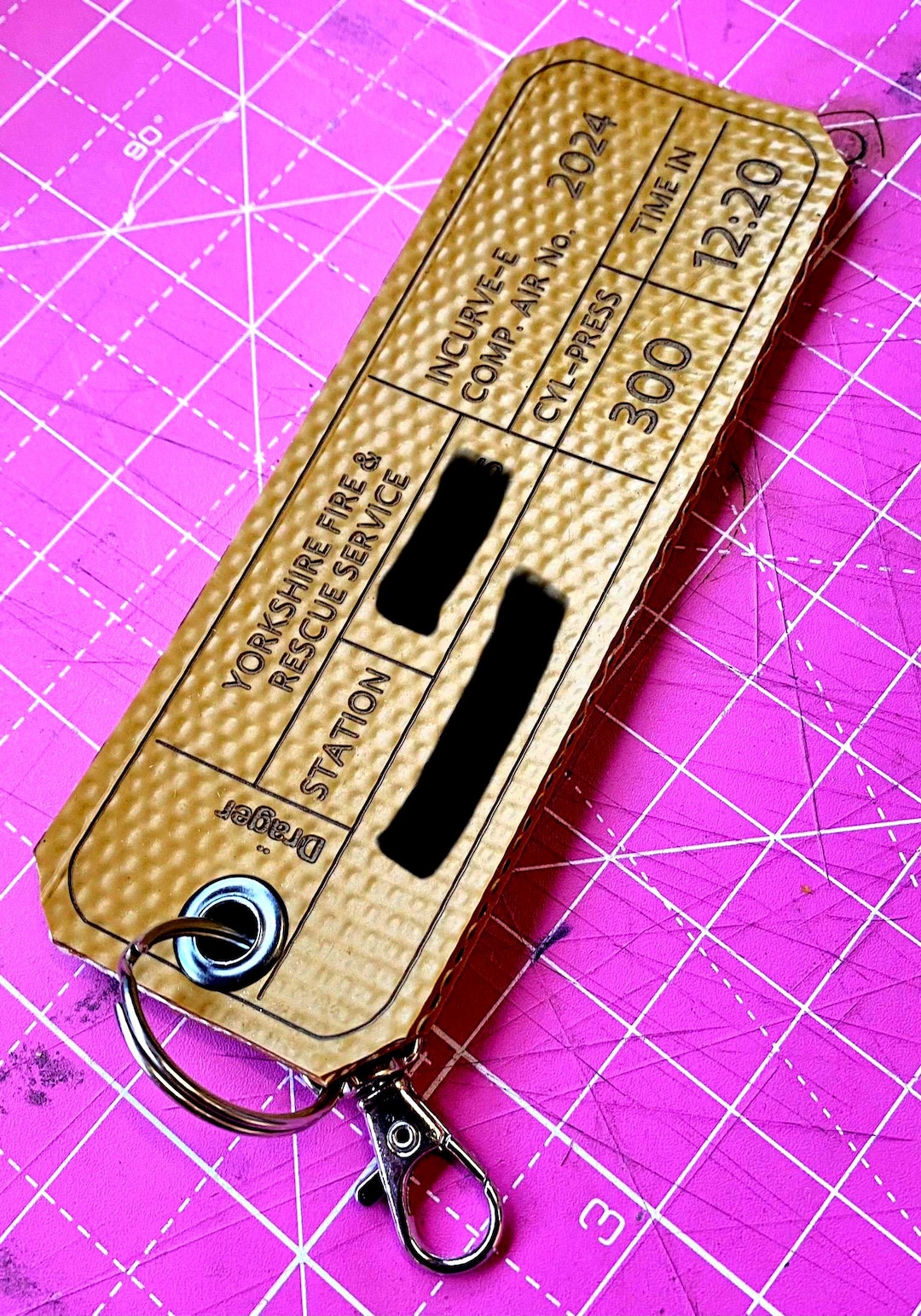 Personalised Reclaimed Fire Hose Firefighter BA Tally Keyring by ...