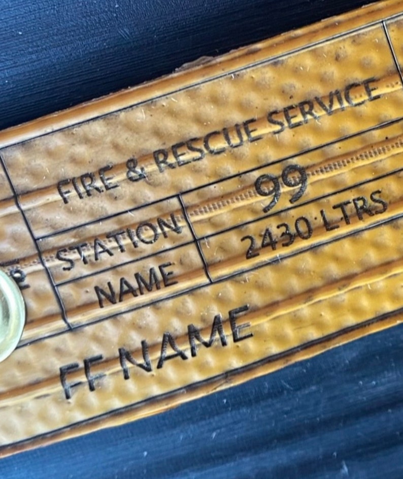 Personalised Reclaimed Fire Hose Firefighter BA Tally Keyring by ...