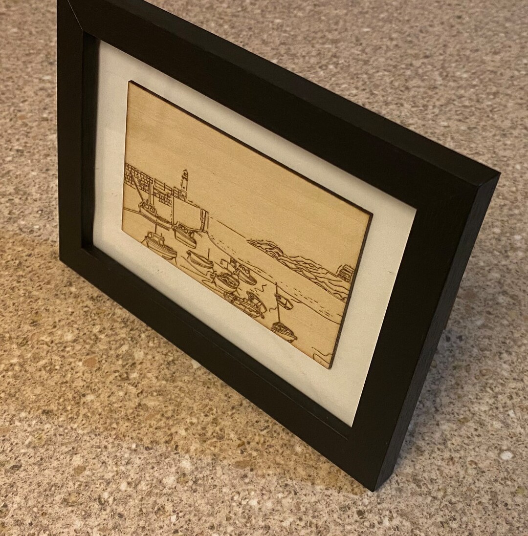 St. Ives Cornwall Laser Engraved Scene Framed Picture - Personalised by Embertails for Christmas ...
