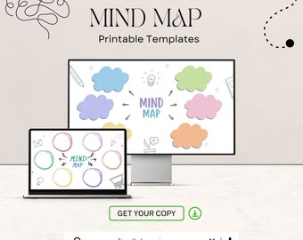 Mind Map PDF | Printable Mind Mapping Template | Bonus Notes Sheet ...