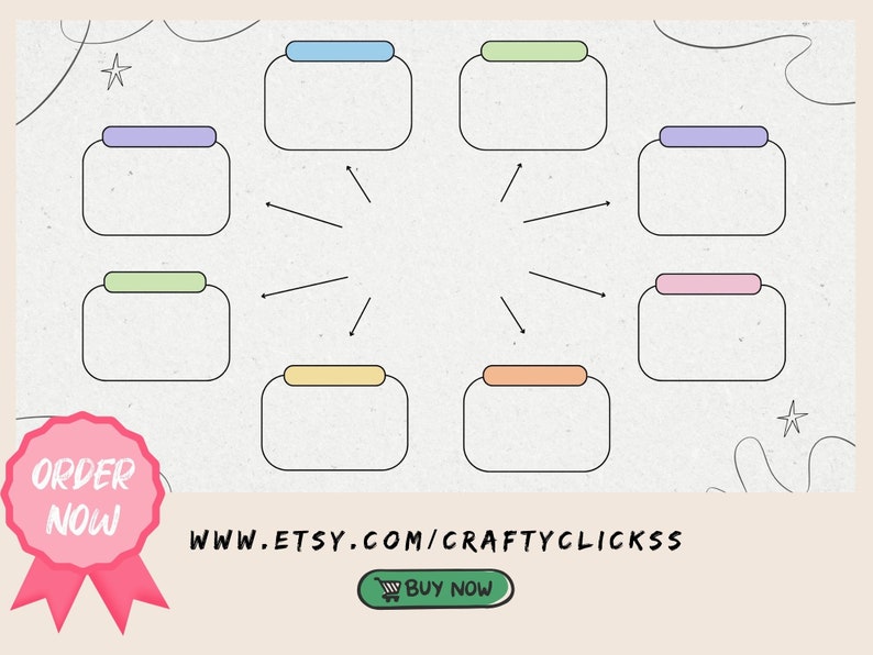 Mind Map PDF | Printable Mind Mapping Template | Bonus Notes Sheet ...