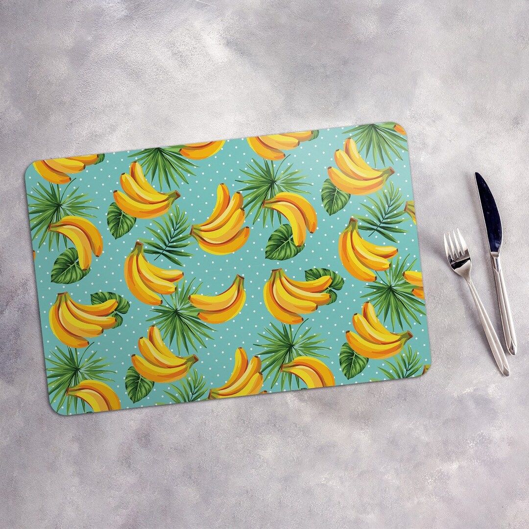 Classic, Table Mat, Multicolored, Tropical Bananas, Plate Mat, Kitchen ...
