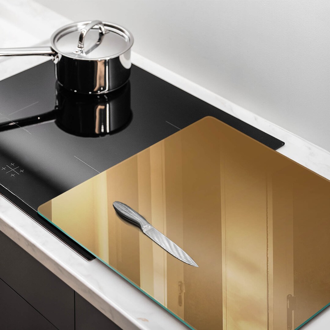 Beige Colour Tempered Glass Wall Panel, Oven Glass Protection, Stove ...