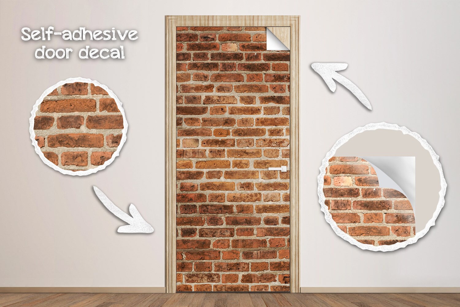 Door Wrap Peel and Stick Door Mural Bricks Door Decal - Etsy