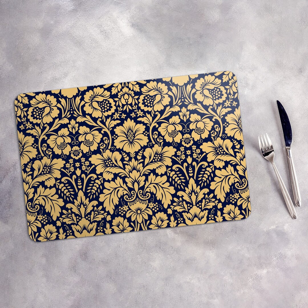 Black, Plate Mat, Old Fashioned Pattern, Table Mat, Kitchen Decoration ...