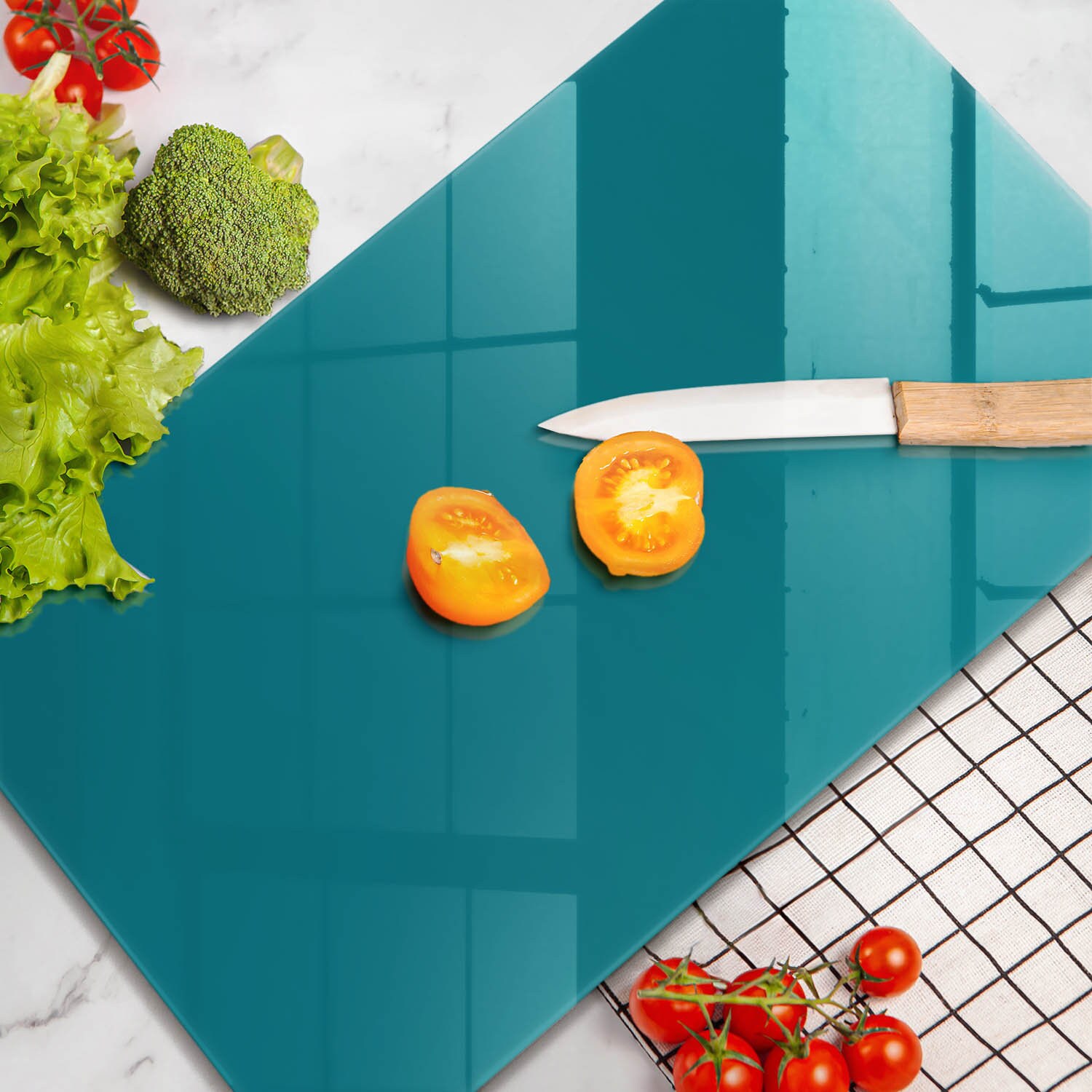 Turquoise Tempered Glass Splashback, Glass Splash Guard, Backsplash ...