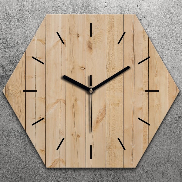 Hexagon Clock - Etsy New Zealand