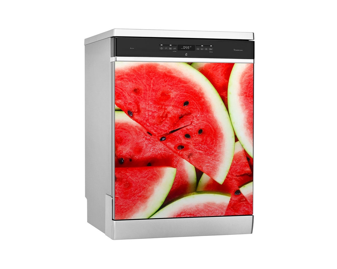 Magnetic Dishwasher Decal, Tasty Motif, Mature Red Watermelons, Red ...