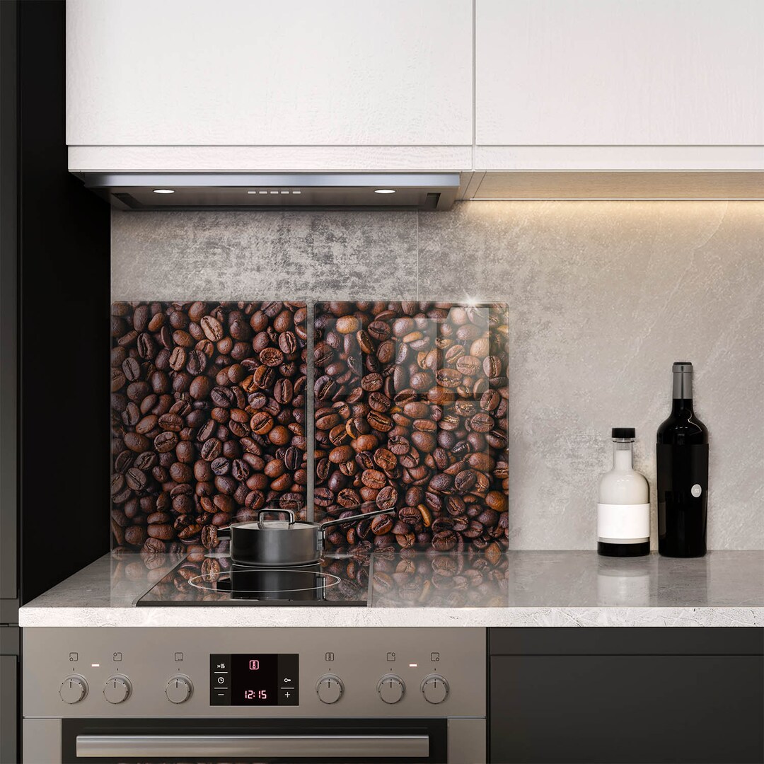 Coffee Beans Tempered Glass Splashback, Glass Splash Guard, Backsplash ...