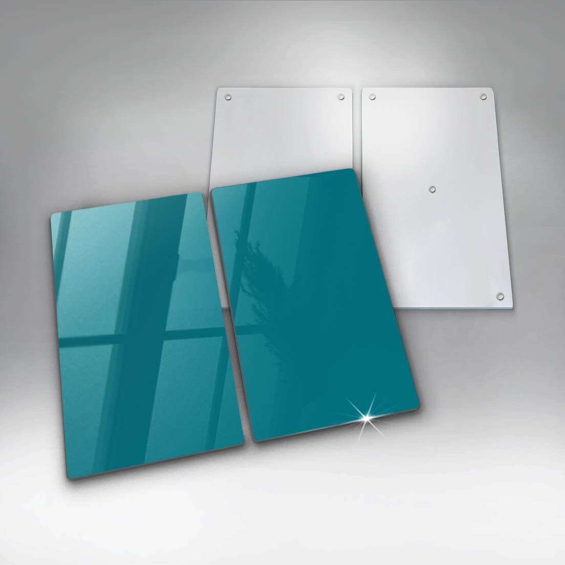 Turquoise Tempered Glass Splashback, Glass Splash Guard, Backsplash ...