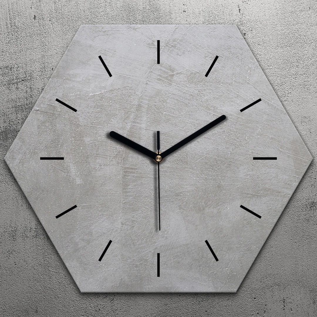 Blue, Stone, Hexagon Clock, Bedroom , Classic Design, Hexagon Shape - Etsy