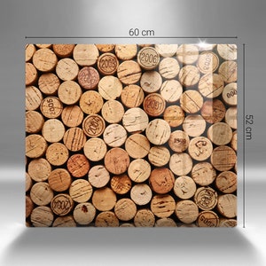 Wine Corks Pattern Tempered Glass Splashback, Stove Glass Protection ...