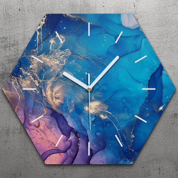 Hexagon Clock - Etsy New Zealand