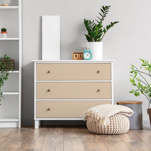 Beige Color Furniture Sticker, Texture Adhesive Foils, Solid Color ...