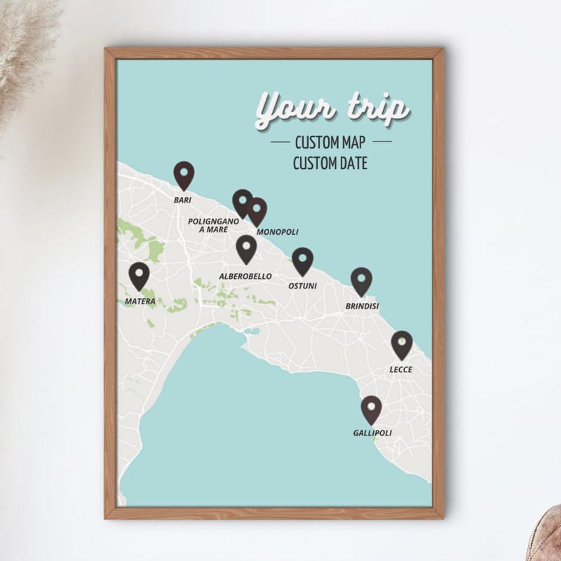 Trip Map Drawing Custom - Etsy