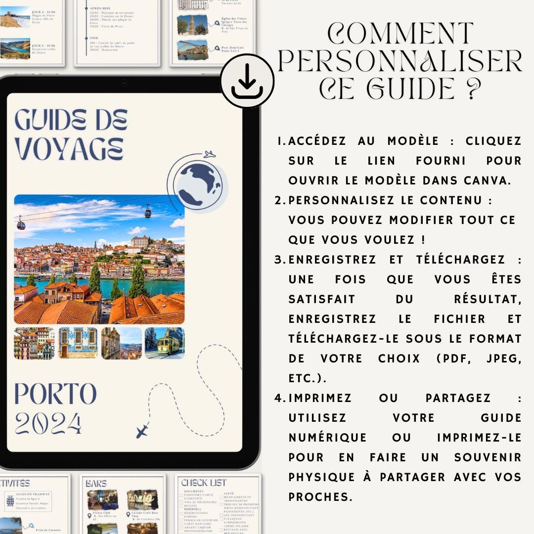 Modèle itinéraire de voyage français - Planificateur de voyage digital ...