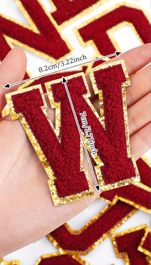 Maroon Chenille Letter Patches - Etsy