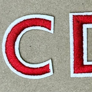 Red Old English Iron on Letters - Etsy