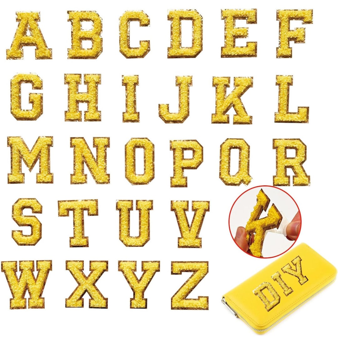 Yellow Chenille Self Adhesive Letters - Etsy