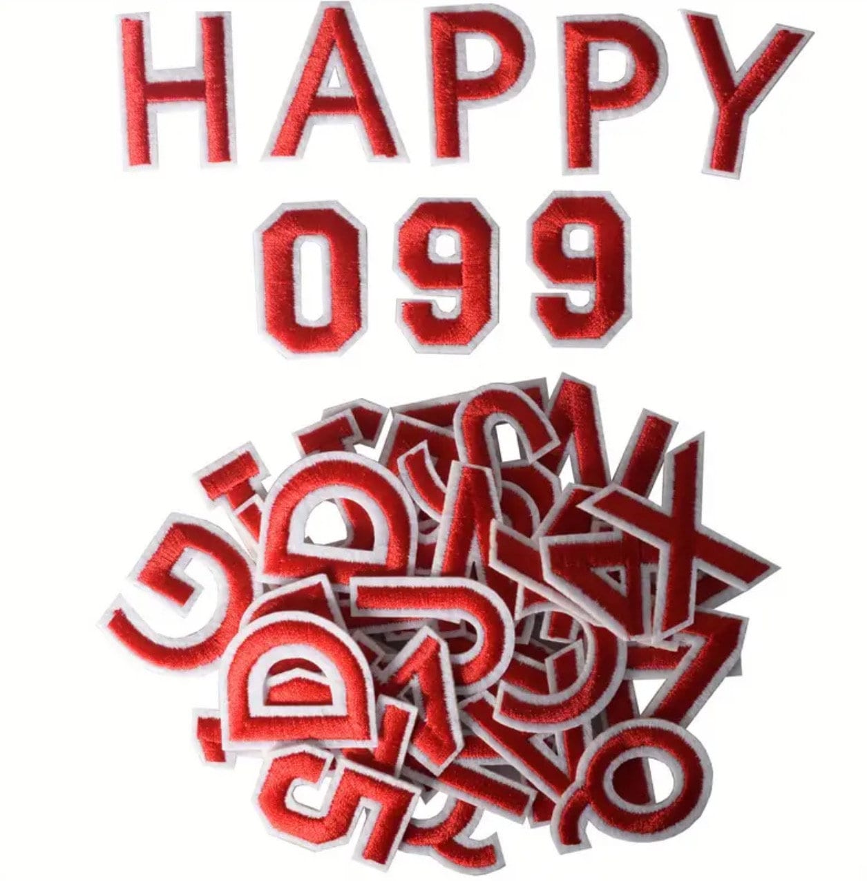 Red Old English Iron on Letters - Etsy