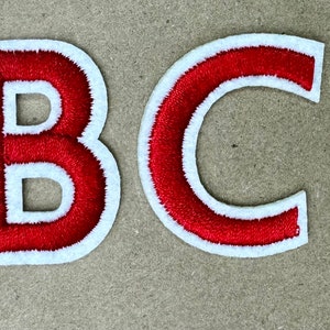 Red Old English Iron on Letters - Etsy